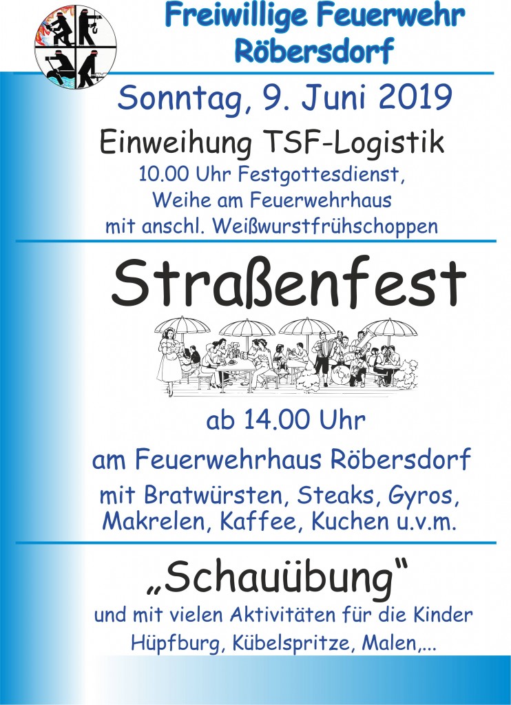 Straßenfest 2019 – Freiwillige Feuerwehr Röbersdorf e.V. | … wenns mal ...